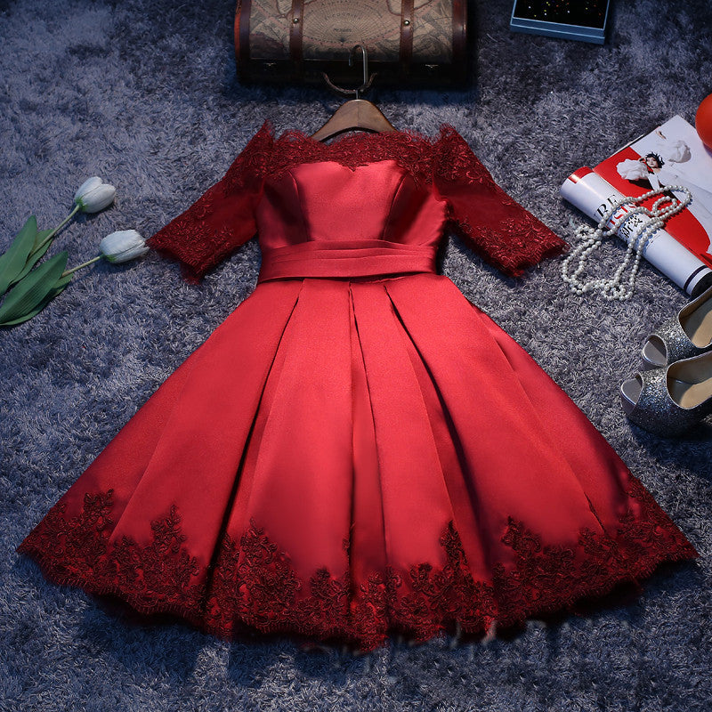 Homecoming Dress Off-the-shoulder Satin Short Prom Dress Party Dress J ...