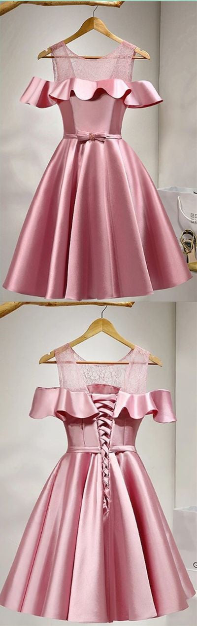 Homecoming Dress Lace-up Scoop Short Prom Dress Party Dress JK110 ...