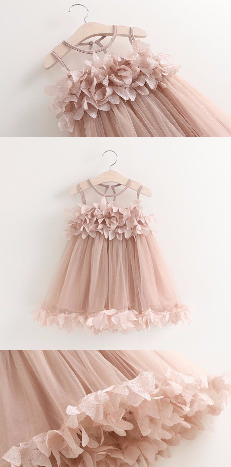 Flower Girl Dresses Short Hand-Made Flower Scoop Tulle JKF001 – Anna ...