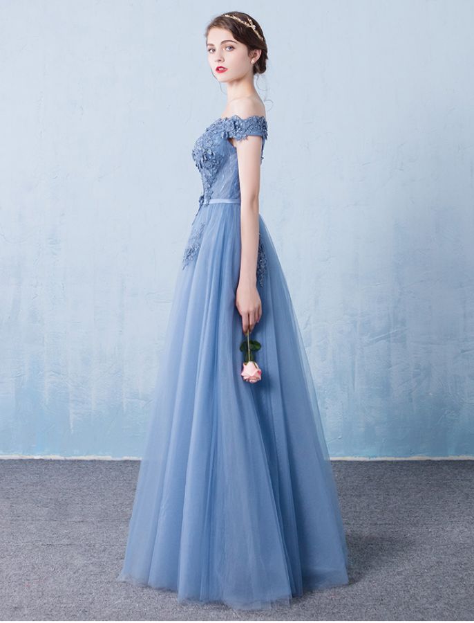 Beautiful Prom Dresses A-line Off-the-shoulder Long Lace Prom Dress/Ev ...