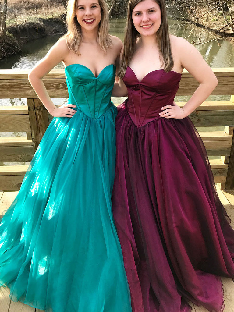 Simple Prom Dresses Sweetheart A-line Organza Prom Dress Sexy Evening ...