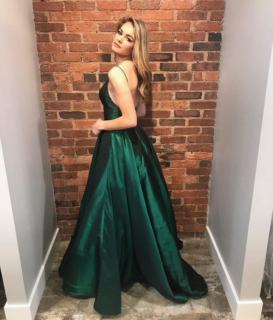 Cheap Prom Dresses A-line Spaghetti Straps Simple Prom Dress Long Even ...