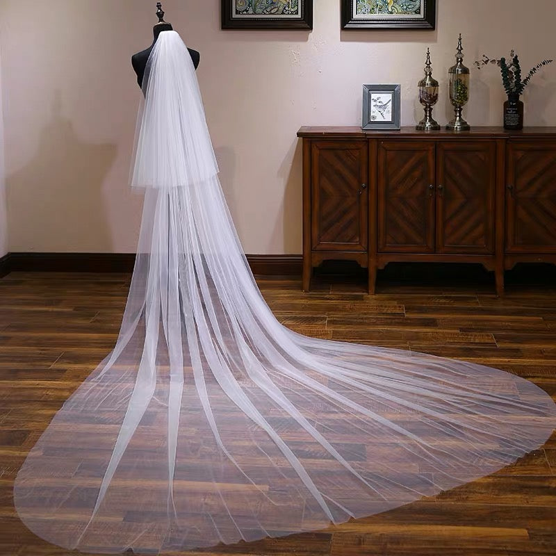 Ivory Tulle Wedding Veils Bridal Cathedral Veil JV001 – Anna PromDress